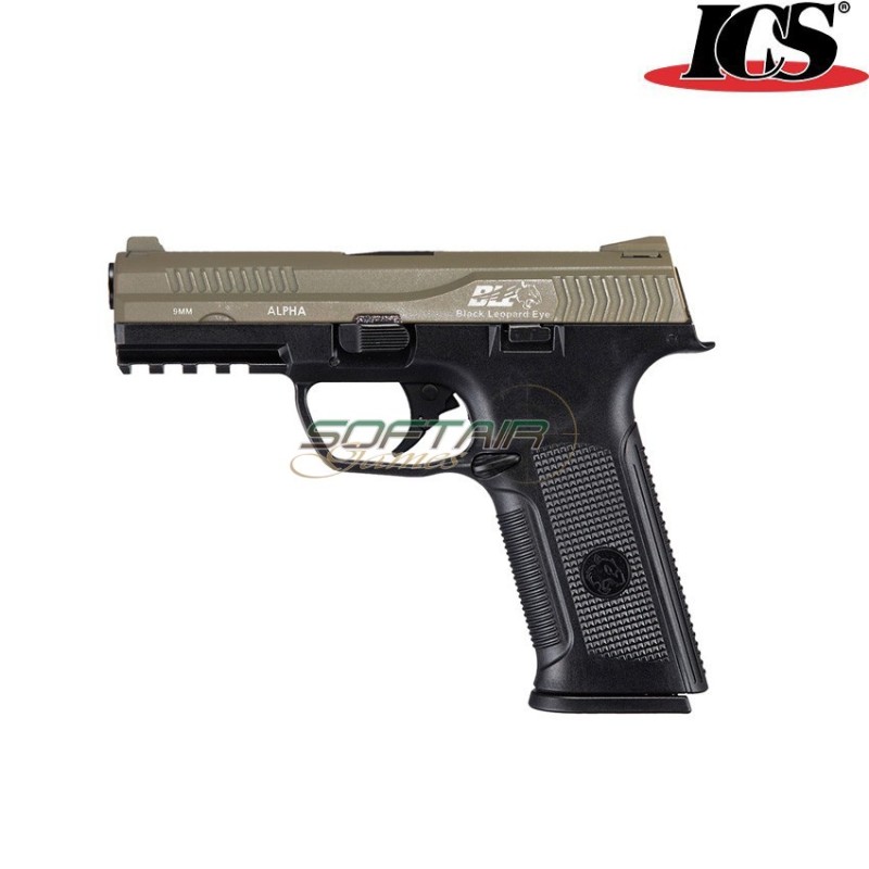 Gas Pistol Alpha Black Leopard Eye Ics (ics-alpha-bk)