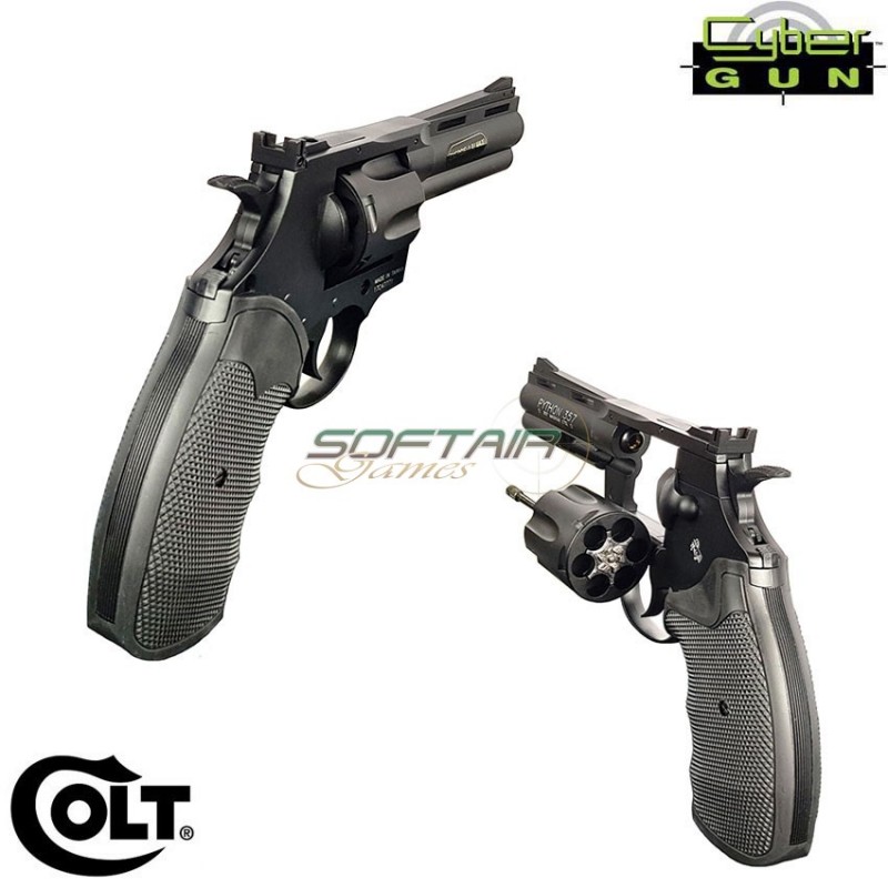 Pistola A Co2 Revolver Black Python 357 4 Pollici Colt Cybergun ...