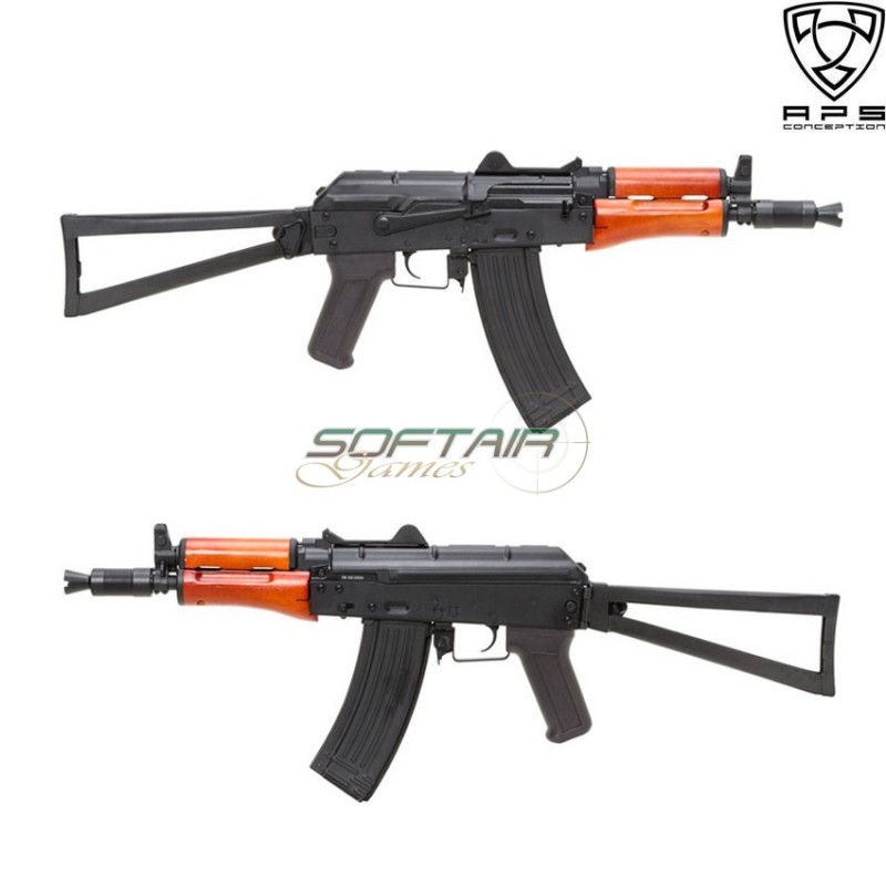 Electric Rifle Ebb Ak74u Full Metal & Real Wood Aps (aps-ask205)