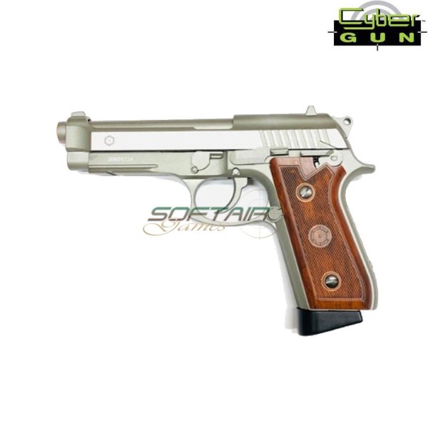 Pistola Al Co2 Taurus Pt92 Inox Silver Scarrellante Singolo/raffica